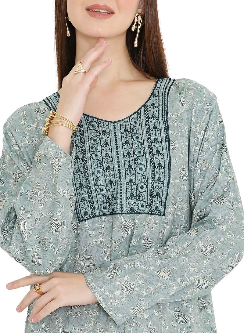 HANA & SARA LONG VISCOSE UNIQUE THREAD EMBROIDERY WITH STYLISH PRINTED ...