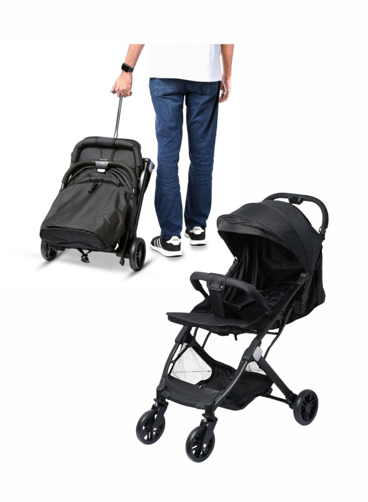 Moms Magic Baby Stroller – One-Hand Fold, Adjustable Features, 5-Point ...