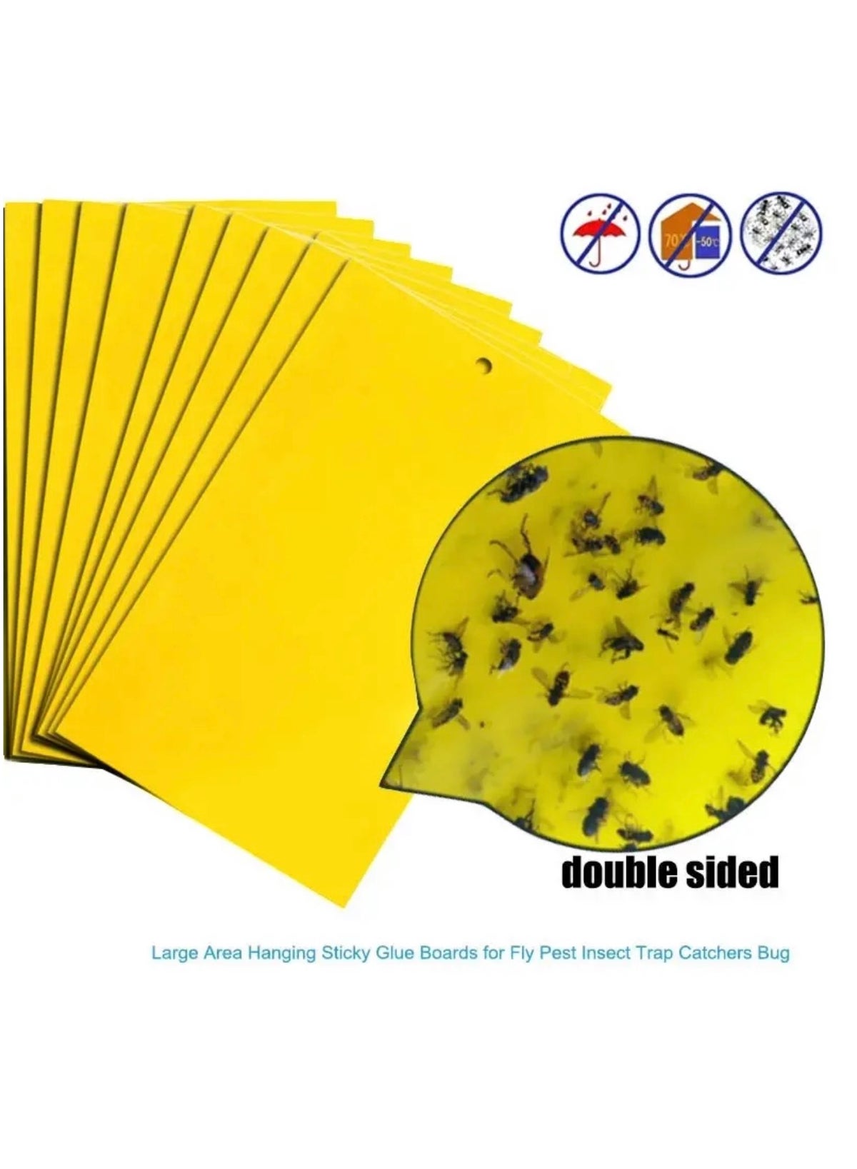 Just Quality 10pcs, Yellow Double-sided Sticky Traps For Bug, Fly Trap ...