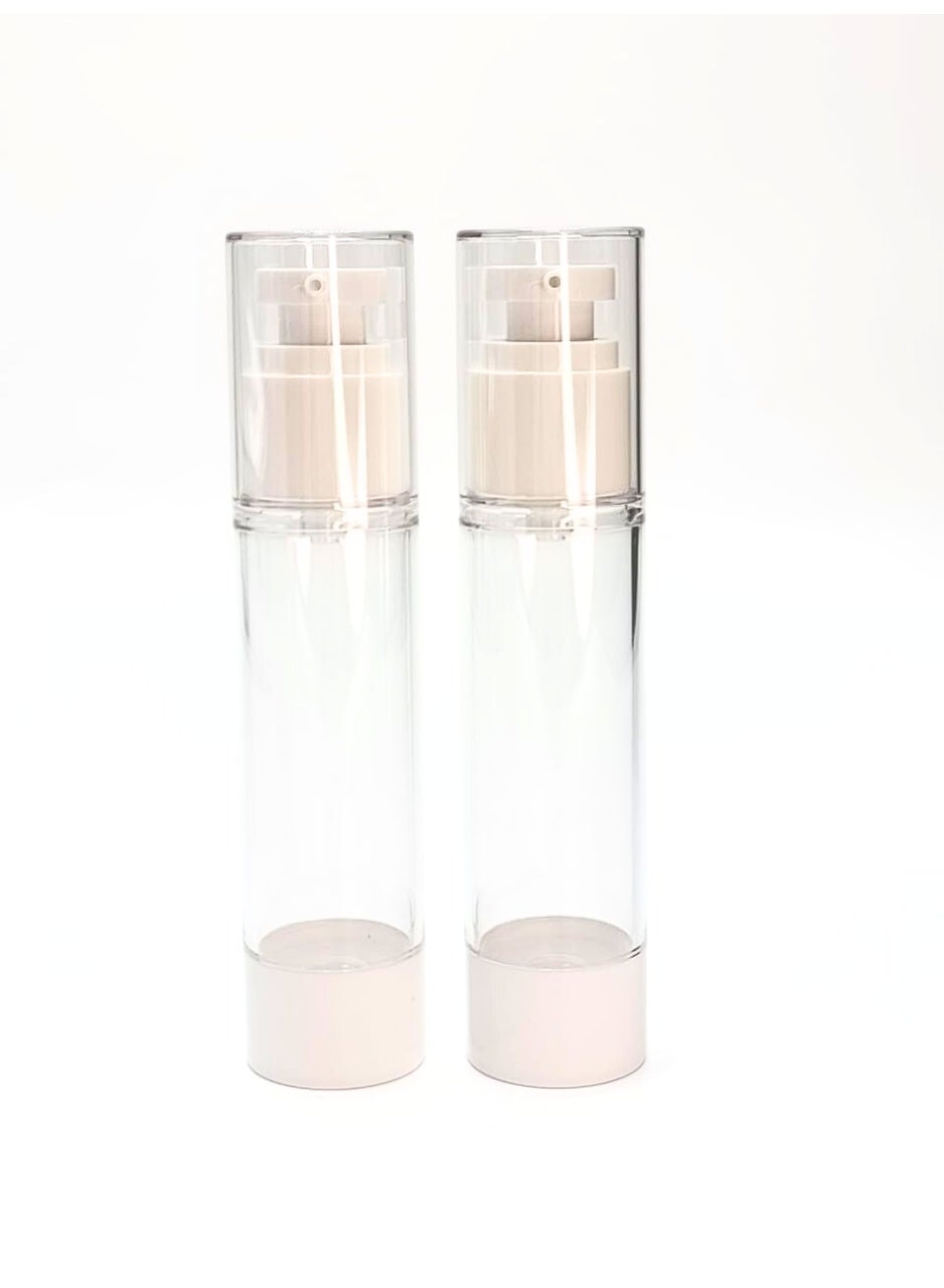 Generic 2PCS White Airless Pump Bottles 50ml – Refillable Cosmetic ...