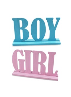 Generic Gender Reveal Decorations, Boy or girl Wooden Blue and Pink ...