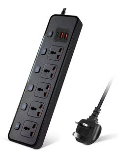 Generic 5 Plug Extension Board Lead with Wide Pitch Socket, Individual ...