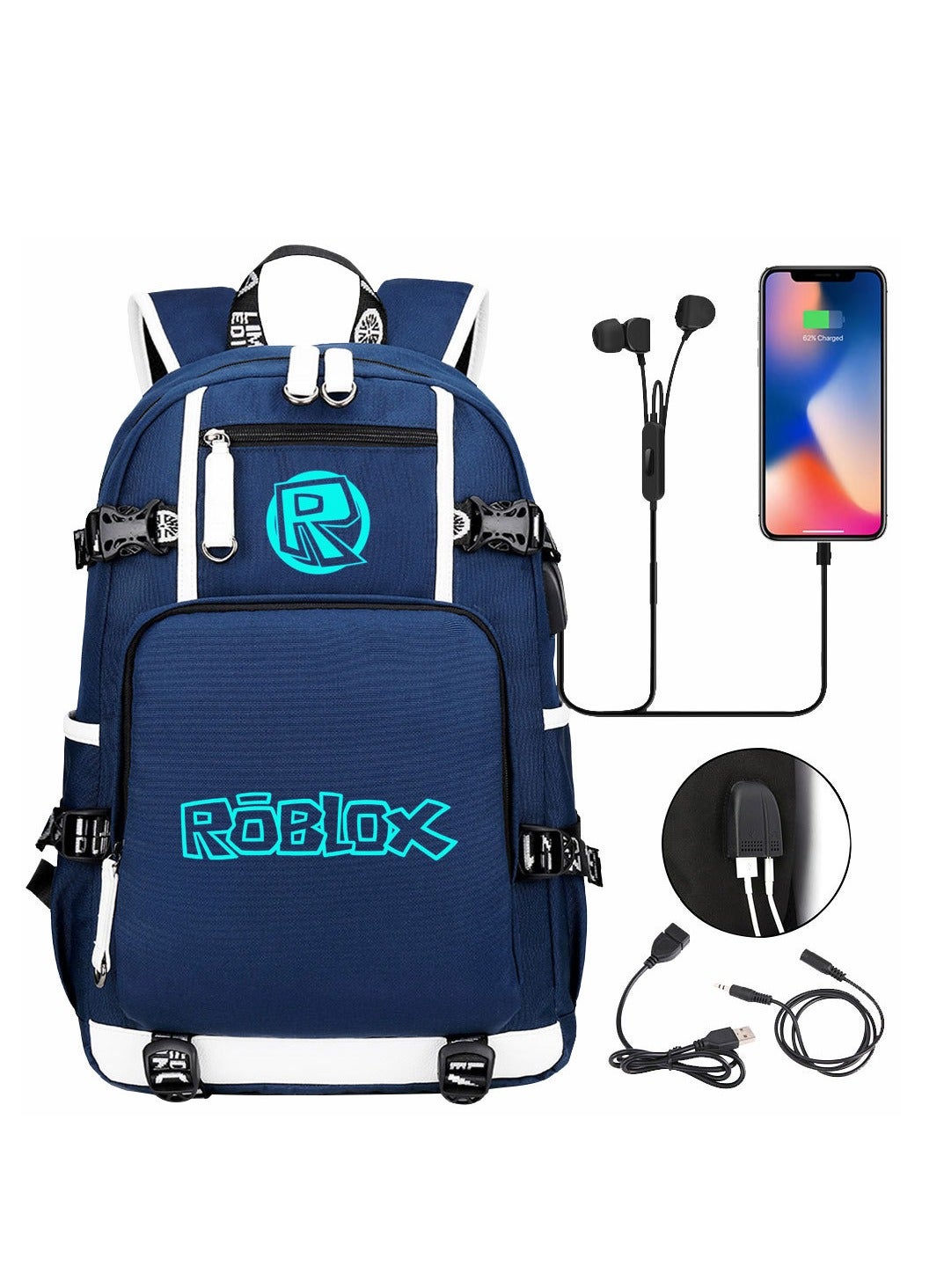 ROBLOX Roblox USB Earphones South Leisure Travel Backpack | Best Price ...
