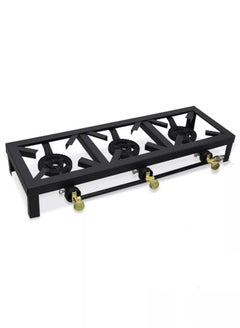 A TO Z Heavy Duty Black Cast Iron Gas Burner Stove – 3 Burners – Large ...