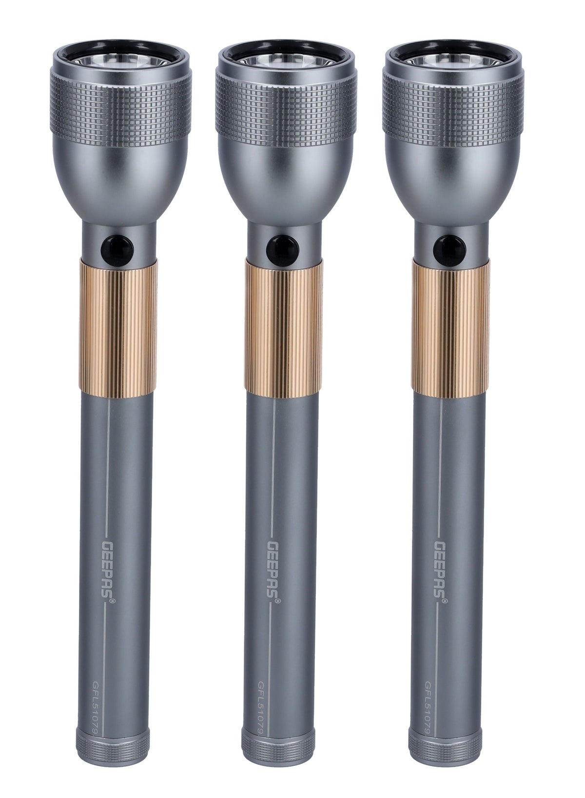 GEEPAS 3 Ps Rechargeable Waterproof LED Flashlight 7W LED With ...