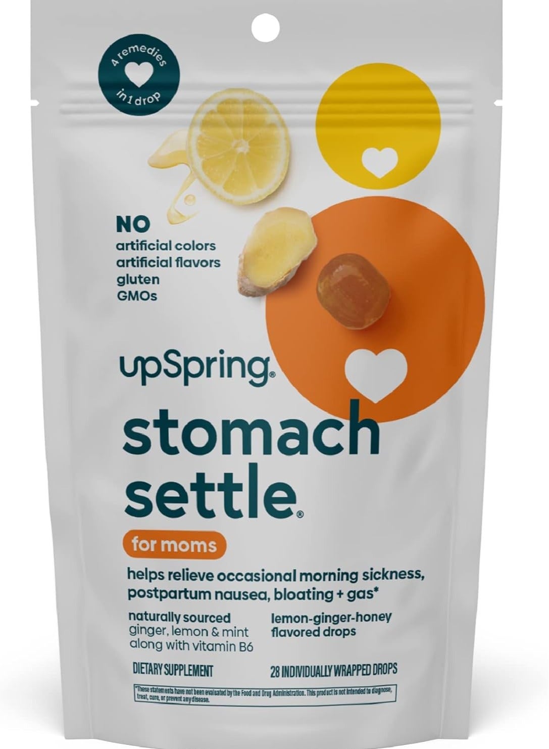 UpSpring Stomach Settle for Moms 28 Individually Wrapped Drops | Best ...