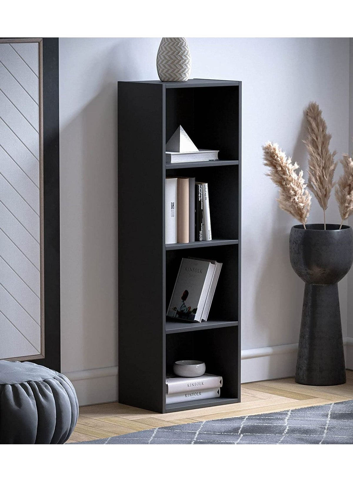 MODERN HOME Bookcase and accessory Display Unit of wood 4Tier Black ...
