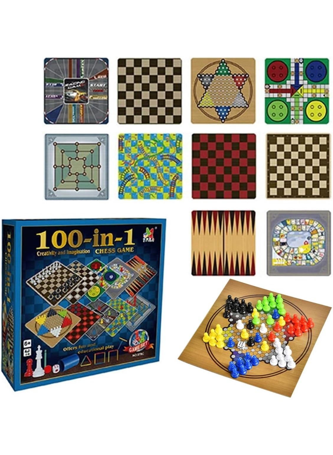 Generic 100-in-1 Classic Board Games Collection, Family Games ...