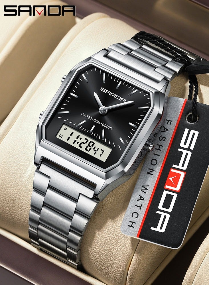Sanda SANDA Luxury Watches Stainless Steel LED Digital Clock Unisex ...
