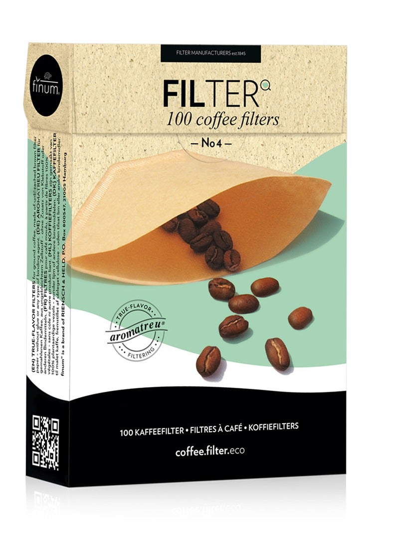 finum Finum 100 Coffee Filters NO.4 Paper, Brown | Best Price Egypt ...