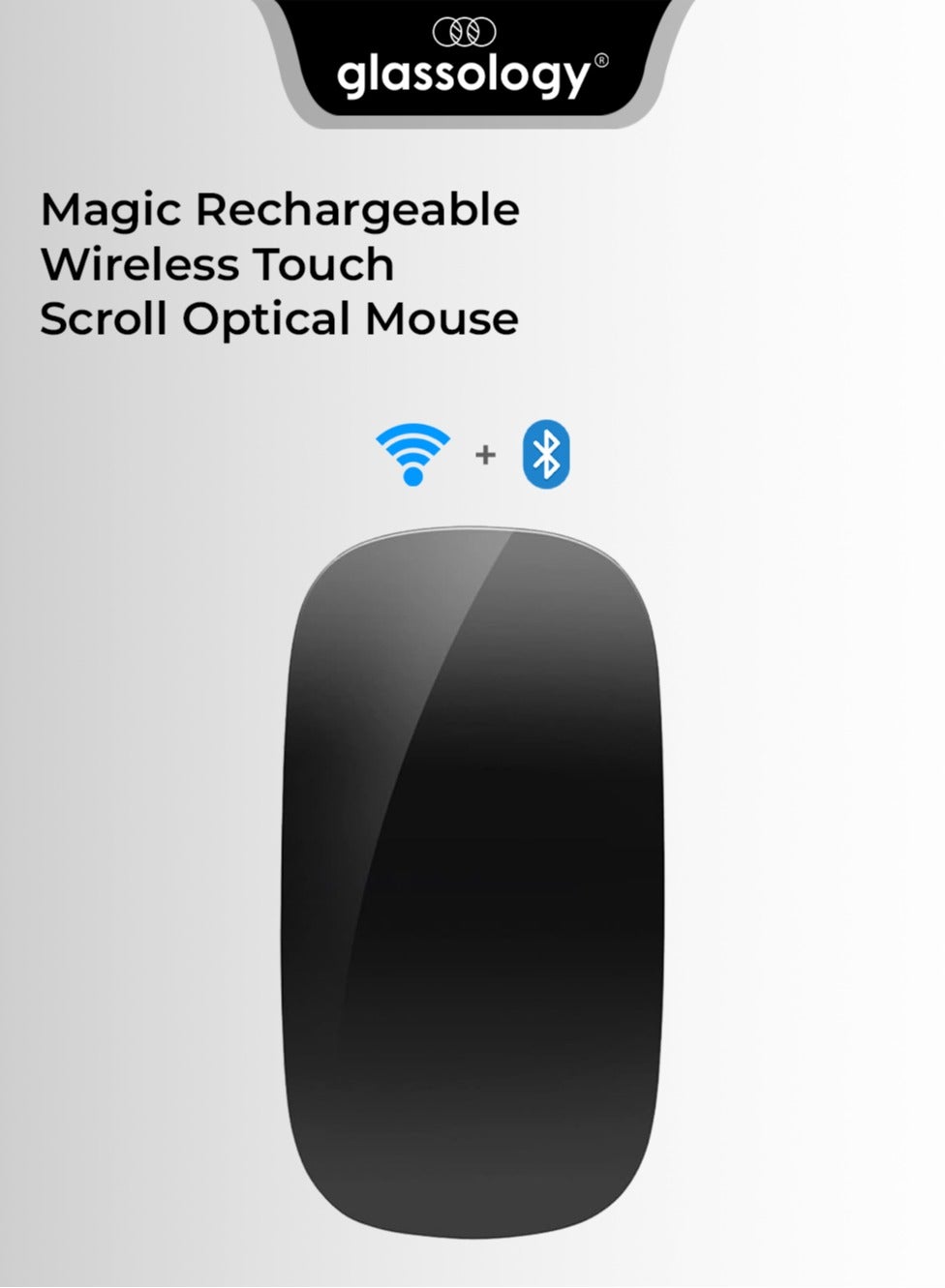 glassology Magic Rechargeable Wireless Touch Scroll Optical Mouse ...