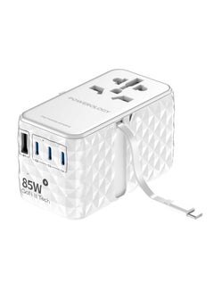 Powerology Universal GaN Adapter 85W x3 Type C Port and x1 USB A 15W ...