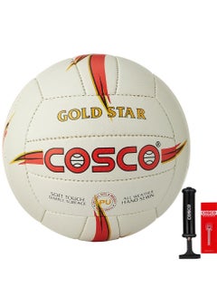 COSCO Premium Quality Leather Hand Sewn Volleyball With Handpump And ...