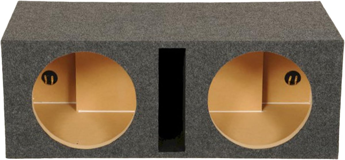 QPower 2 Hole 12-Inch Vented Heavy Duty Subwoofer Enclosure with 1-Inch ...