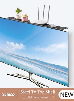 DUNISO Steel TV Top Shelf, Screen Top Shelf- Adjustable Screen Shelf ...