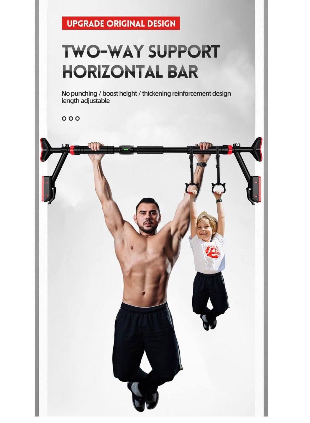 ABJ Pull Up Bar For Doorway Chin Up Bar Door Frame No Screw Upper Body ...