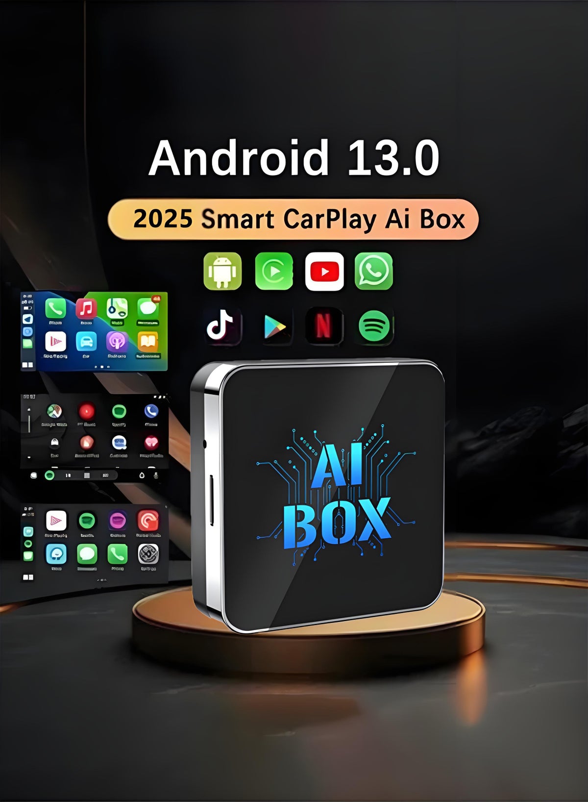 Makrystorm 2025 Newest Wireless CarPlay AI box Adaptor and Android Auto ...