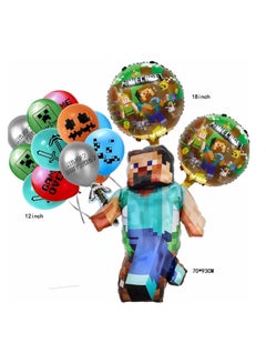 Generic Cartoon minecraft game children’s birthday party aluminum foil ...
