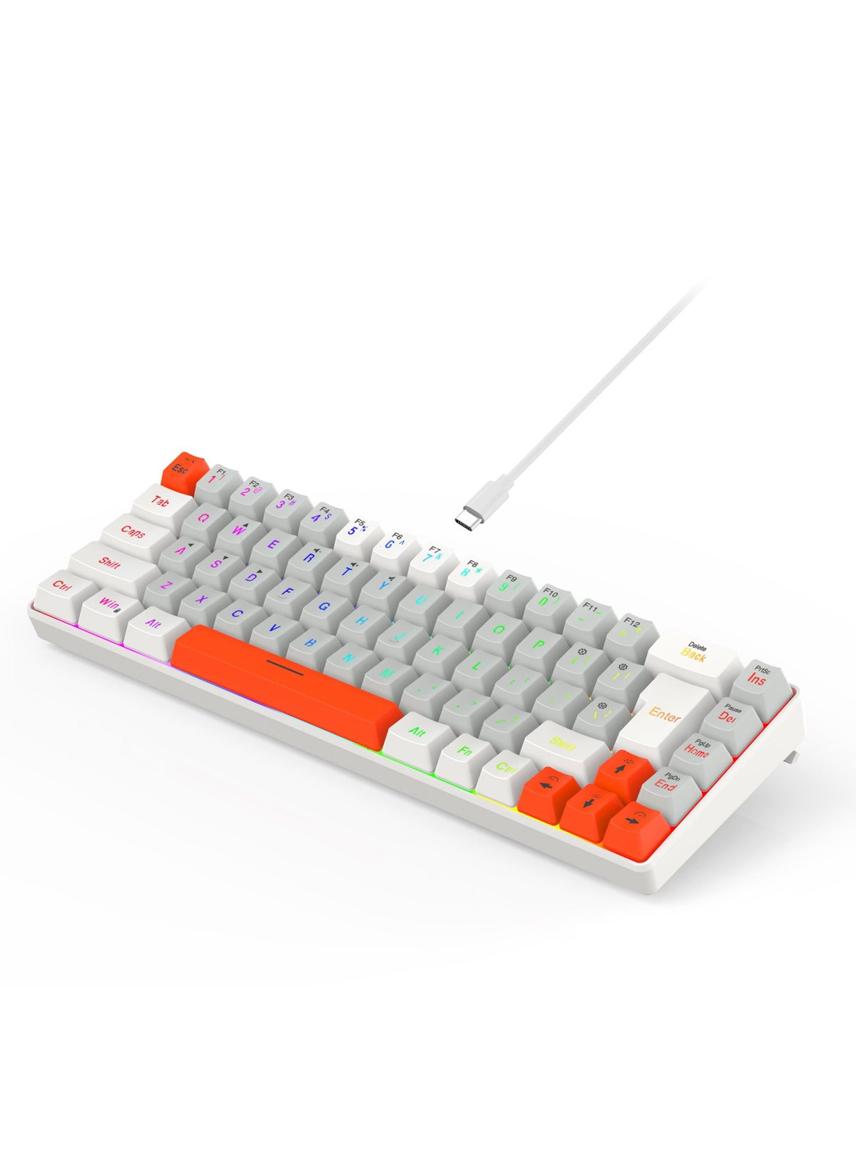 Rock Pow ROCK POW 60% Wired Gaming Keyboard RGB Backlit Mini Keyboard ...