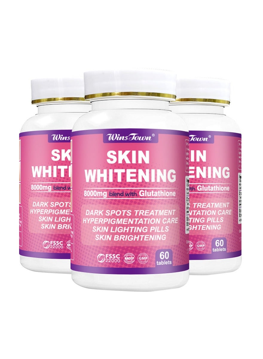 Wins Town Glutathione Whitening Pills - 60 Tablets 8000mg Glutathione ...