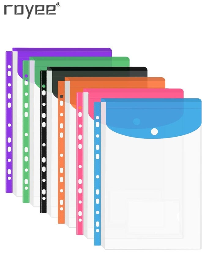 Royee 6 Piece Plastic Envelopes 11 Holes Expandable Binder Folders ...