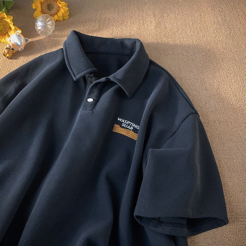 Generic American Style Retro Polo Shirt Men'S Short-Sleeved Summer ...