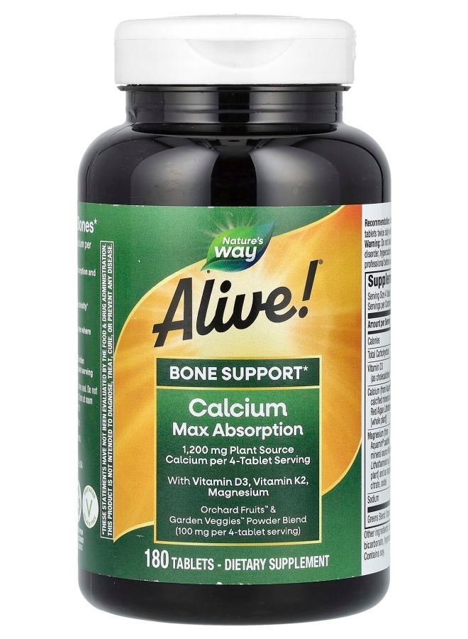 Nature's Alive! Calcium Max Absorption 180 Tablets | Best Price UAE ...