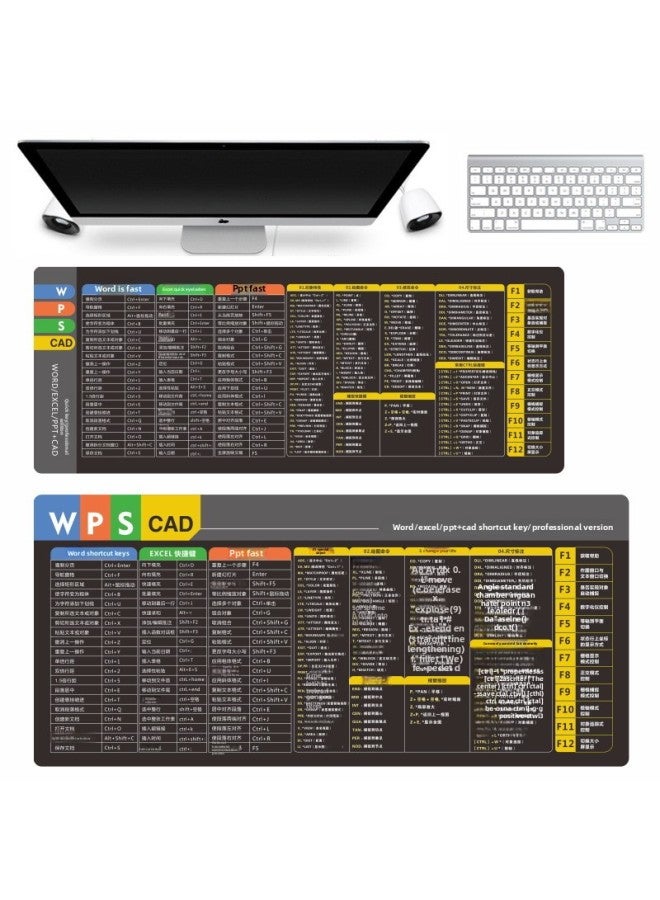 Generic Cad Mouse Pad Office Wps Word Excel Ps Pr Cdr Common Shortcut ...