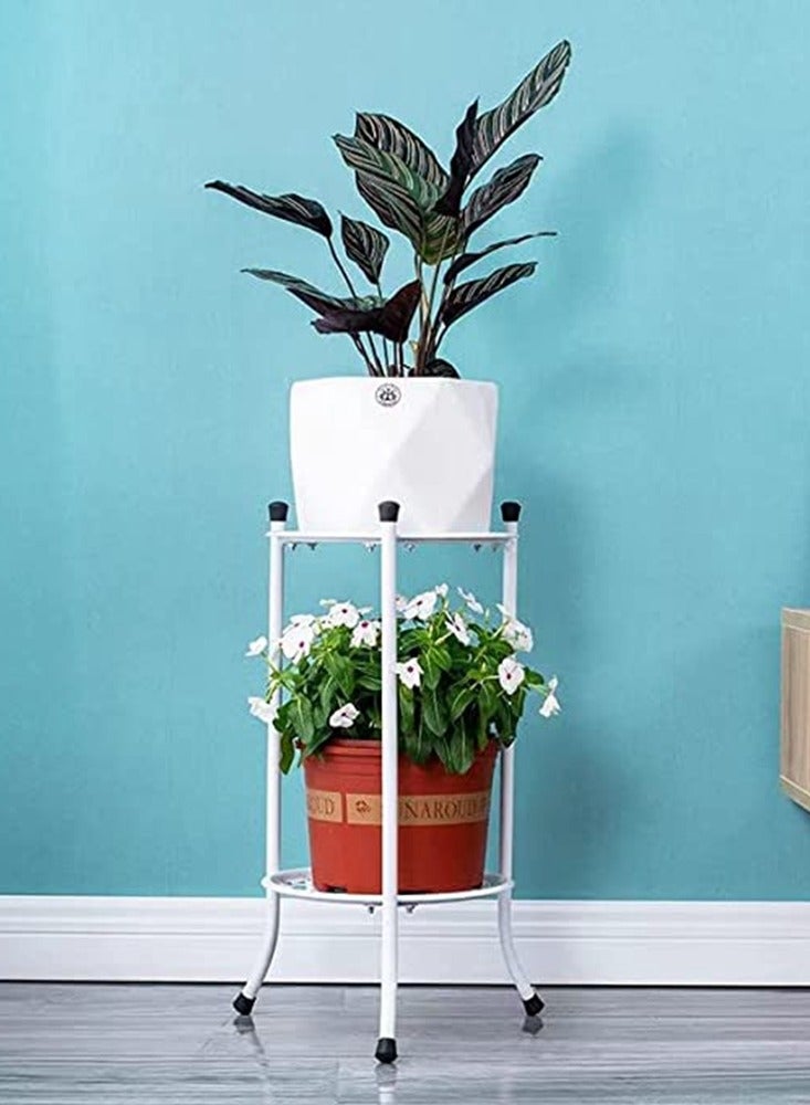 URbazaar Metal Plant Stand Two-tier Flower Display Shelf Indoor Flower Plant Rack Iron Plant ...