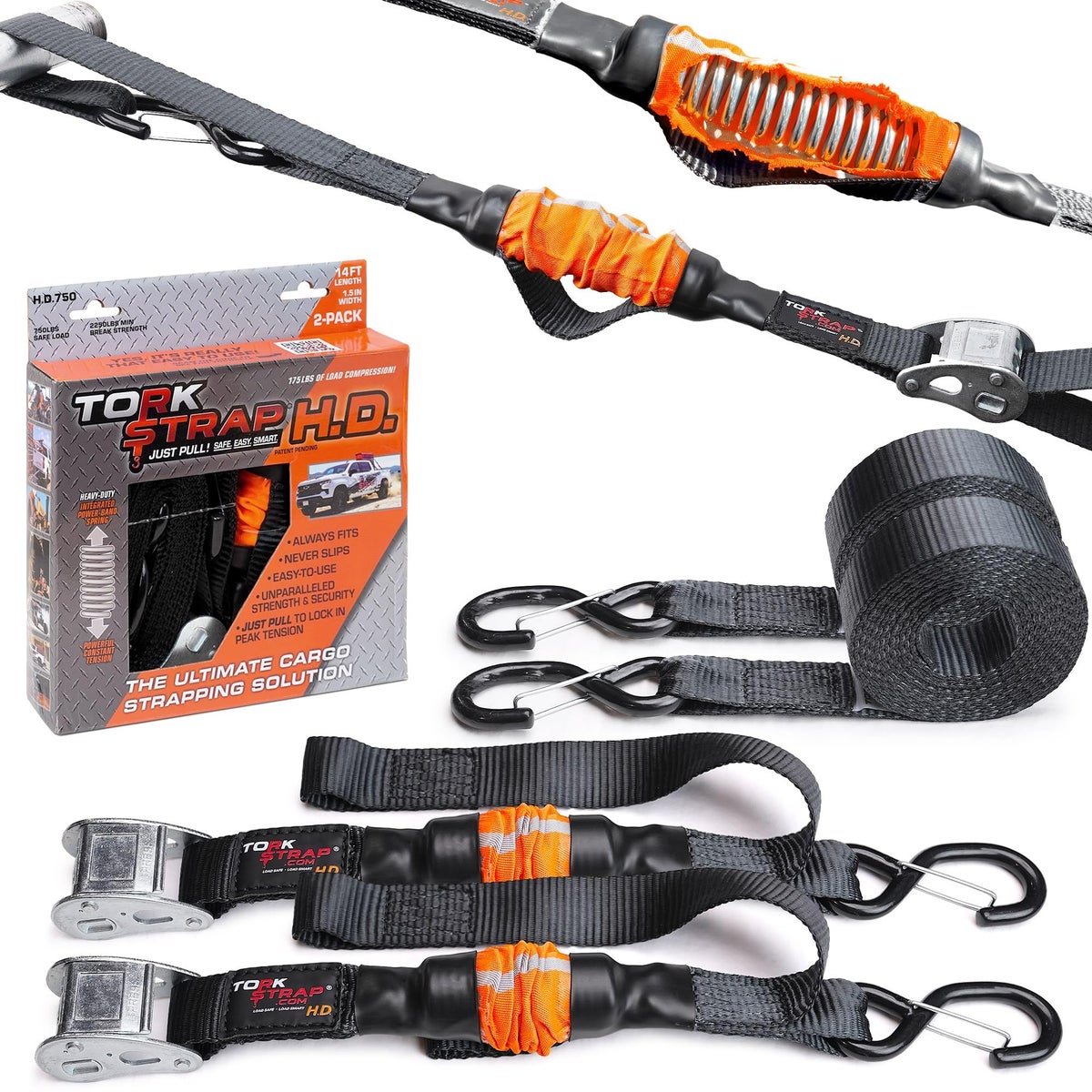 TorkStrap TorkStrap 14 x 15 Self Tensioning Tie Down Straps Patented ...