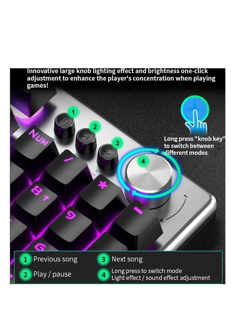 AULA AULA F2028 Programmable Gaming Keyboard with Multi-Metal ...