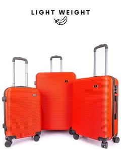 MONSCA Hardside Luggage Set of 3 With 4 Double Wheels and Digit Lock ...