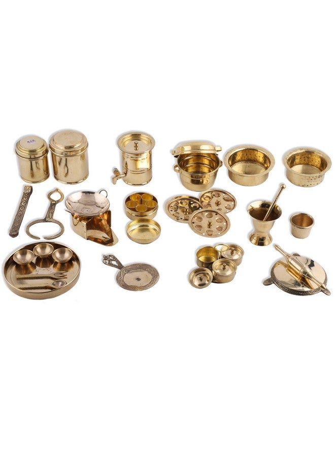 Desi Toys Brass Miniature Kitchen Set - Traditional Indian Pretend ...