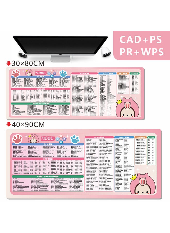 Generic Mouse Pad Extra Large Shortcut Keys Cad Software Excel Function ...