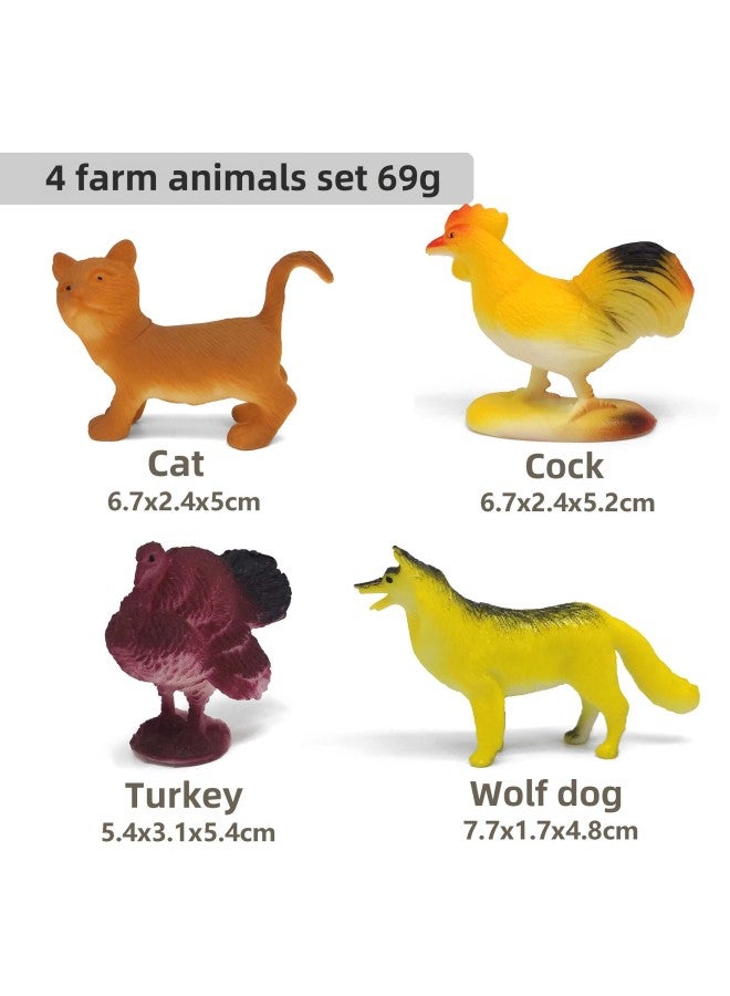 Generic [Medium] 14 Farm Animal Simulation Models Soft Rubber Children ...
