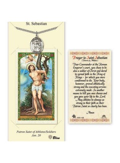 Bonyak Jewelry Pewter St. Sebastian Medal On An 24 Inch Heavy Curb ...