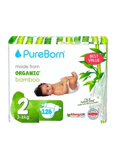 PureBorn Pureborn Organic Natural Bamboo Baby Disposable Size 2 Diapers ...