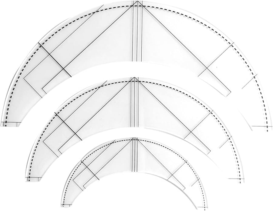 Generic Arc Quilting Ruler Template Set Of 3PCS Sewing Machine ...