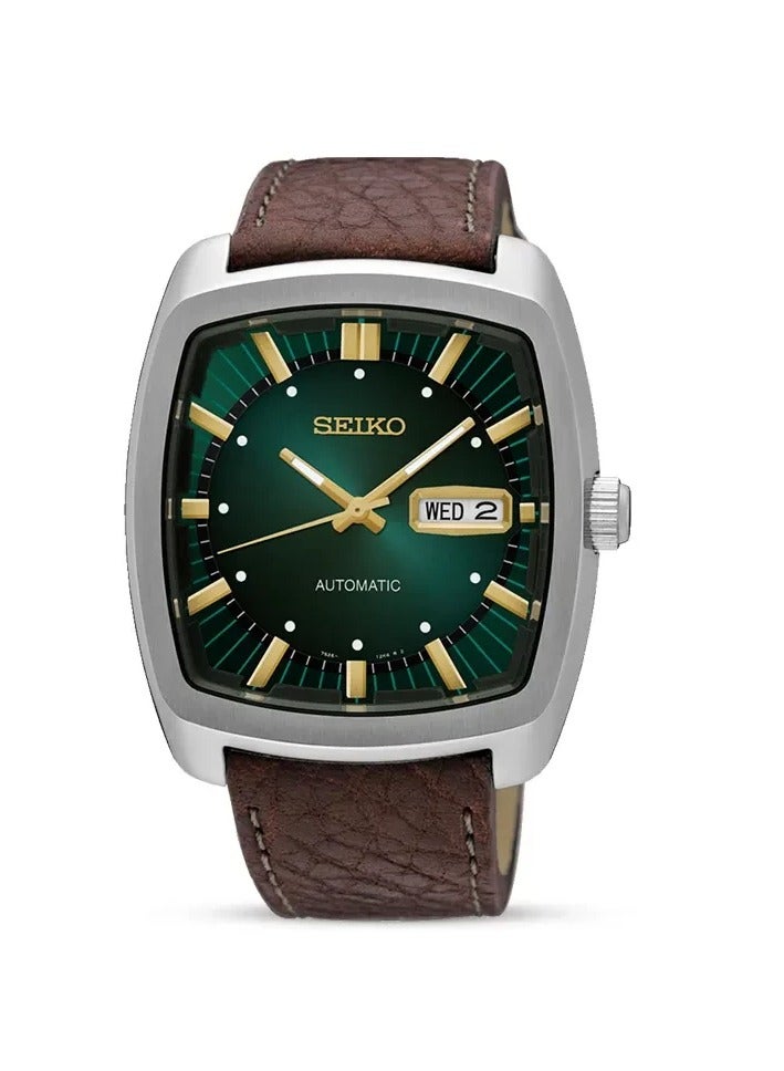 Seiko Seiko ReCraft Automatic Green Dial Brown Leather Men's Watch ...