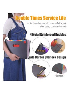 Y&D Expanding File Folder 24 Pockets, Multi-Color Accordion A4 Document ...