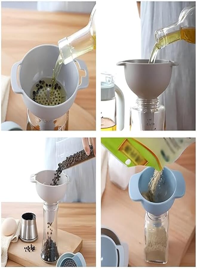 Generic Efficient Kitchen Funnel for Filling Bottles, Oil Funnel Set of ...