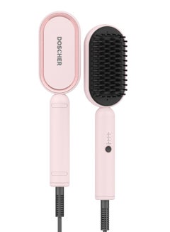DOSCHER Hair Straightener Brush, Hair Iron with Built-in Comb 30s Fast ...