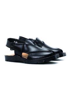 Pakhtun Chappal Black Nowrozi Chappal handmade Peshawari sandals ...