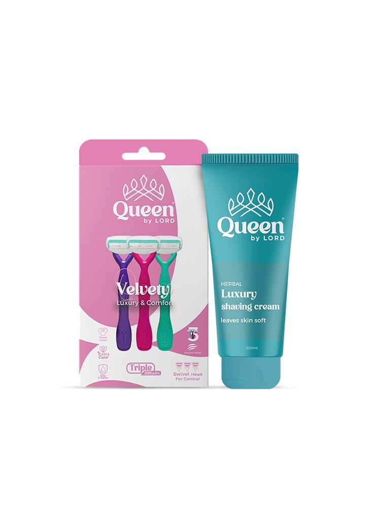 Queen By Lord Smooth Deal Duo – Velvety + FREE Shaving Cream | Best ...
