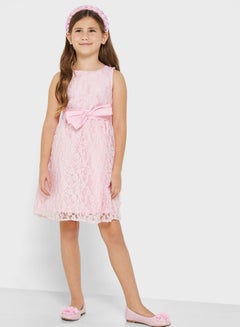 Pinata Evening Wear Net Dress With Bow Detailing On Waist UAE | Dubai ...