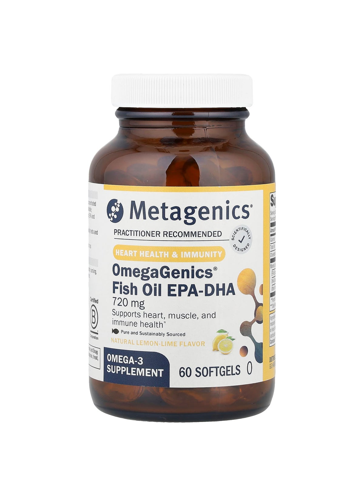 Metagenics OmegaGenics®, Fish Oil EPA-DHA, Natural Lemon-Lime, 720 mg ...