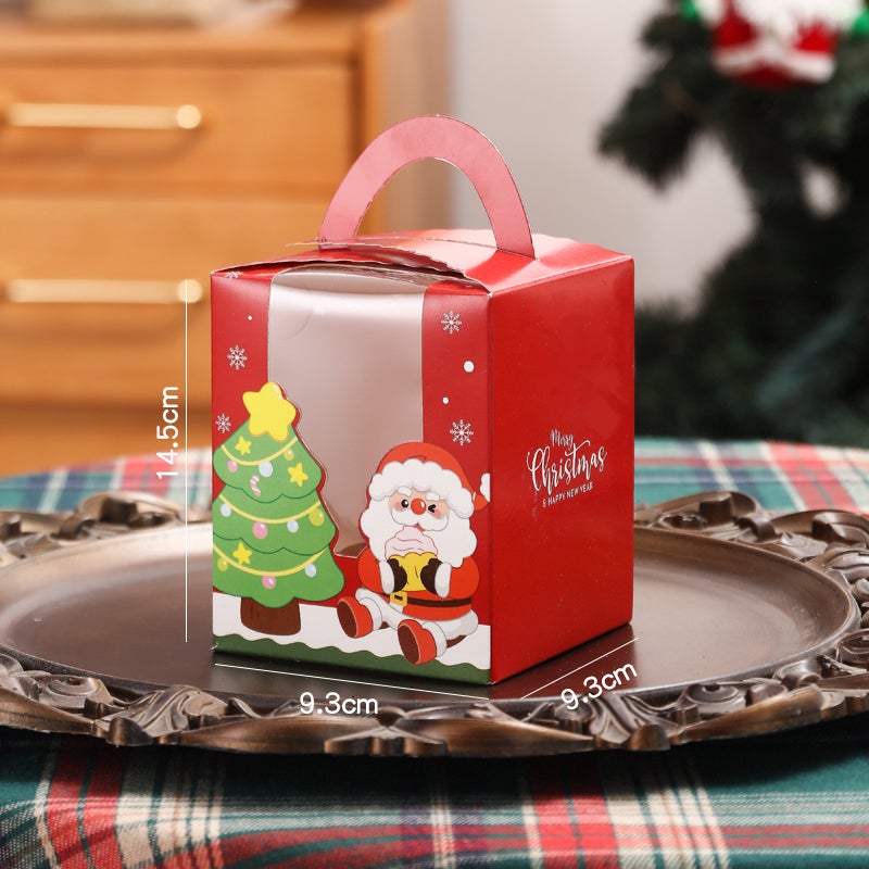 Generic Christmas Cup Cupcake Box Satchel Window Opening 1/2/4/6 ...