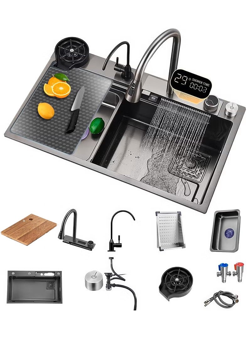 Generic Kitchen Sink Flying rain Waterfall Stainless Steel Undermount ...