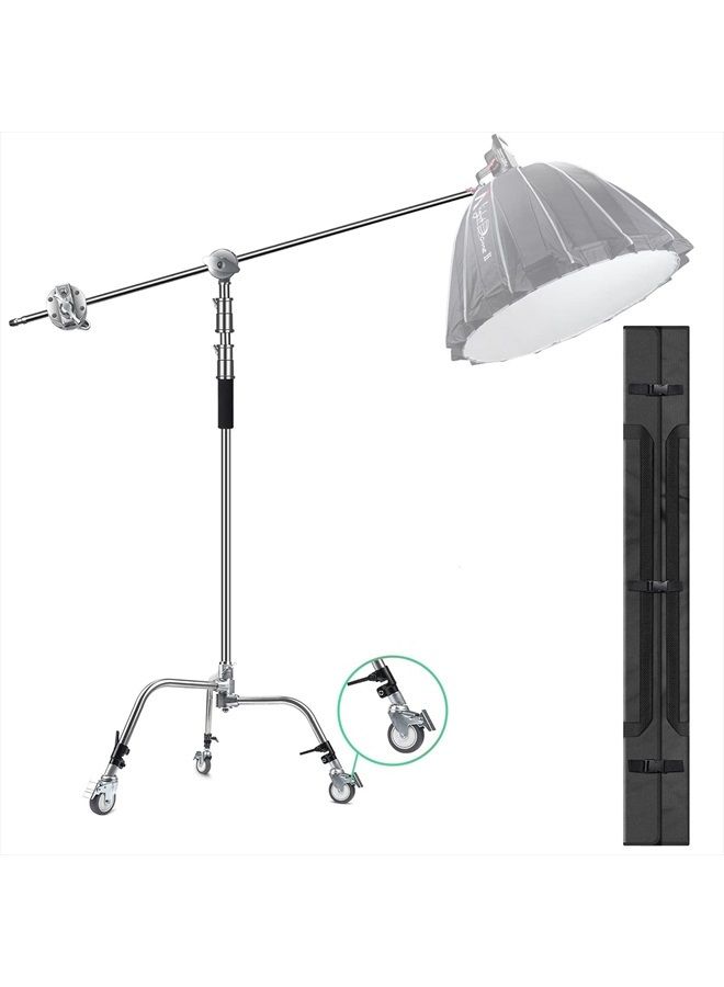 Eachshot C Stand Metal with Bag Wheel Max 10.8ft/330cm with 106cm ...
