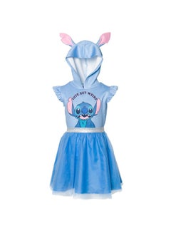 Disney Lilo & Stitch Little Girls Mesh Cosplay Short Sleeve Dress Blue ...